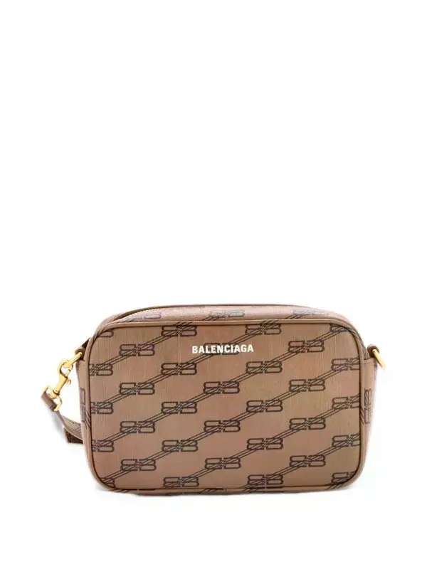 Balenciaga Signature Camera Bag Bb Monogram Coated Canvas Small Crossbody Bag