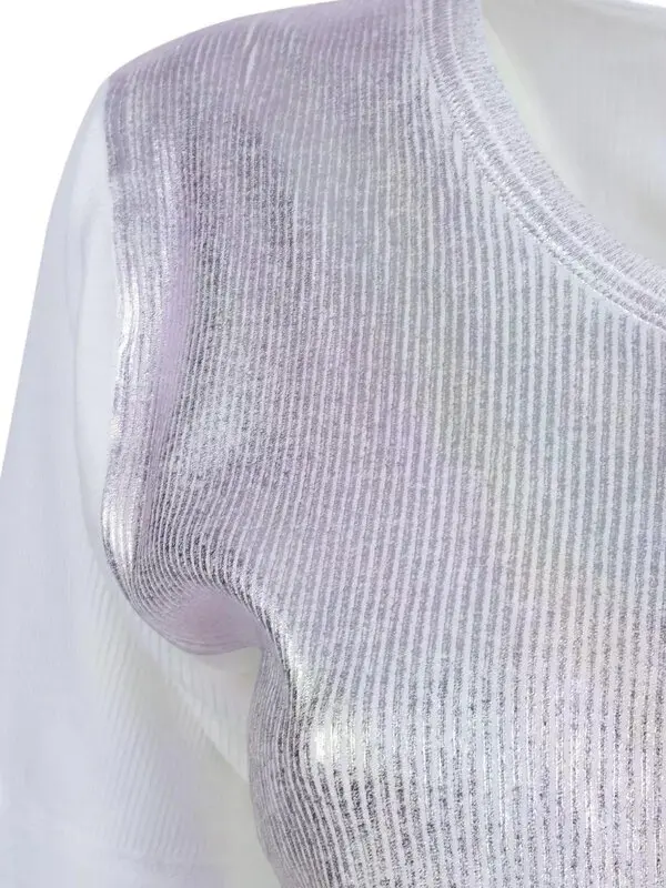 SECOND FEMALE Metallic-effect Ribbed T-shirt
