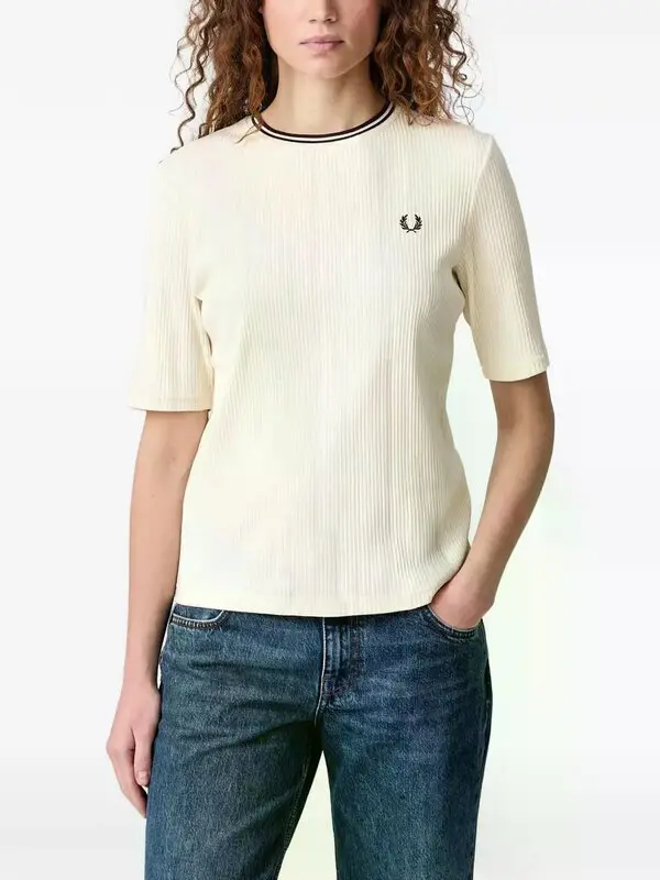 Fred Perry Laurel Wreath Ribbed-knit T-shirt