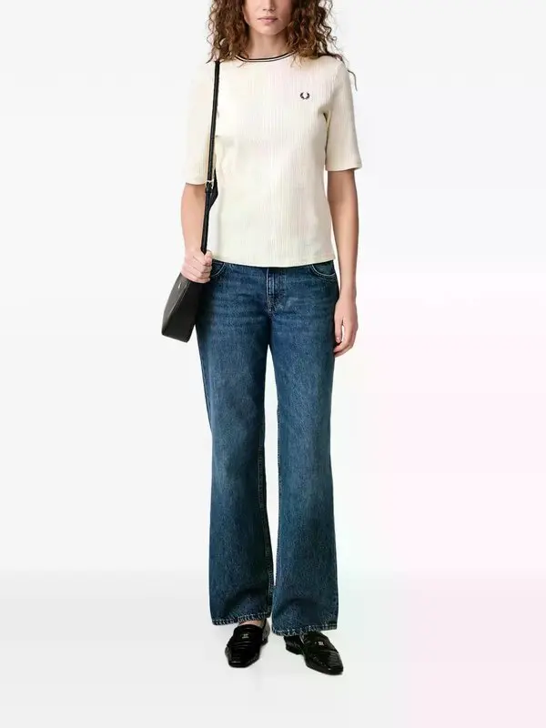 Fred Perry Laurel Wreath Ribbed-knit T-shirt