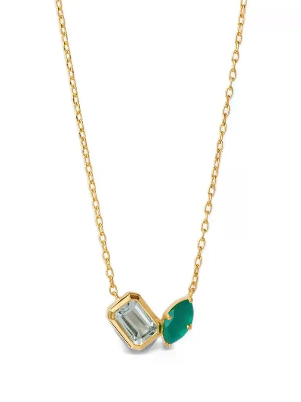 EDGE OF EMBER Toi Et Moi Strength Topaz And Onyx Necklace