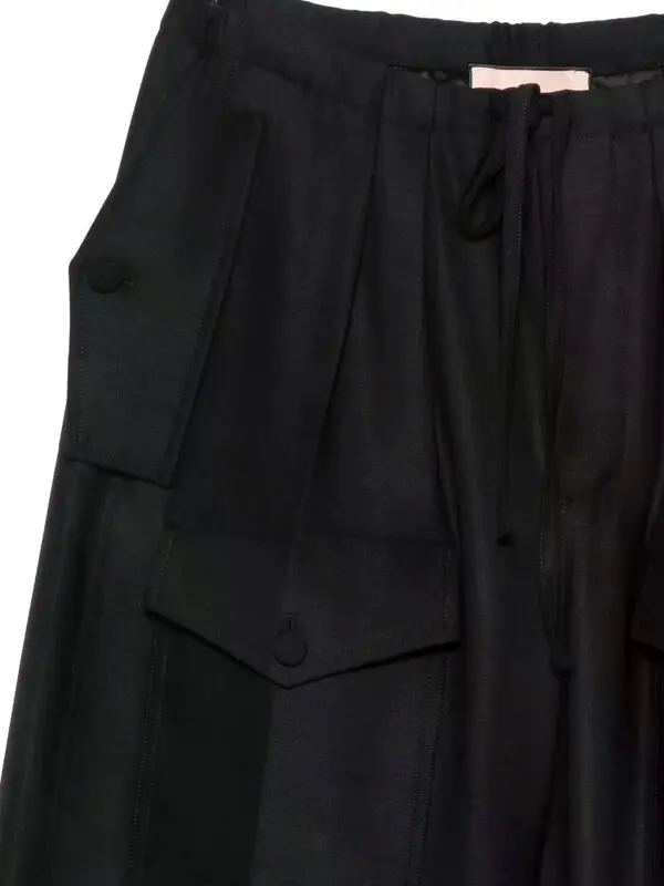 Plan C Drawstring-waist Cargo Pants