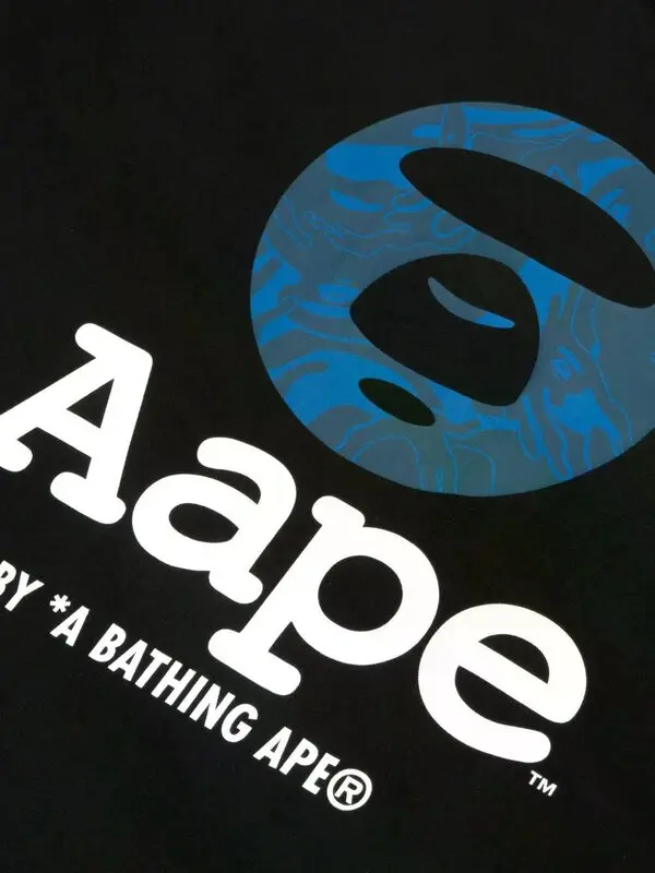 AAPE BY *A BATHING APE Moonface-logo T-shirt - Black