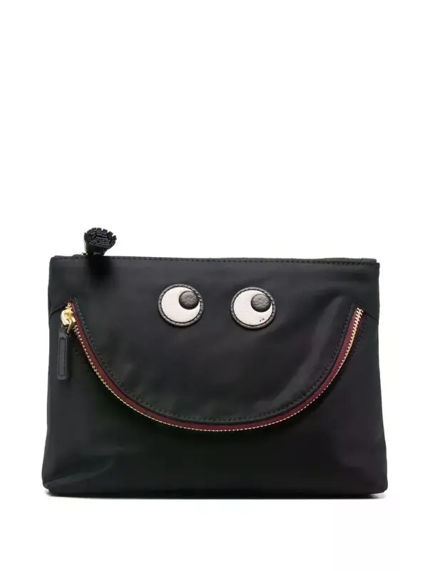ANYA HINDMARCH Eyes Zip-around Clutch Bag - Black