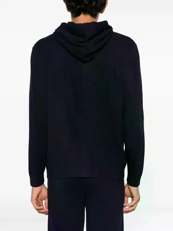 ALBERTO GOZZI Ribbed-knit Zip-up Hoodie