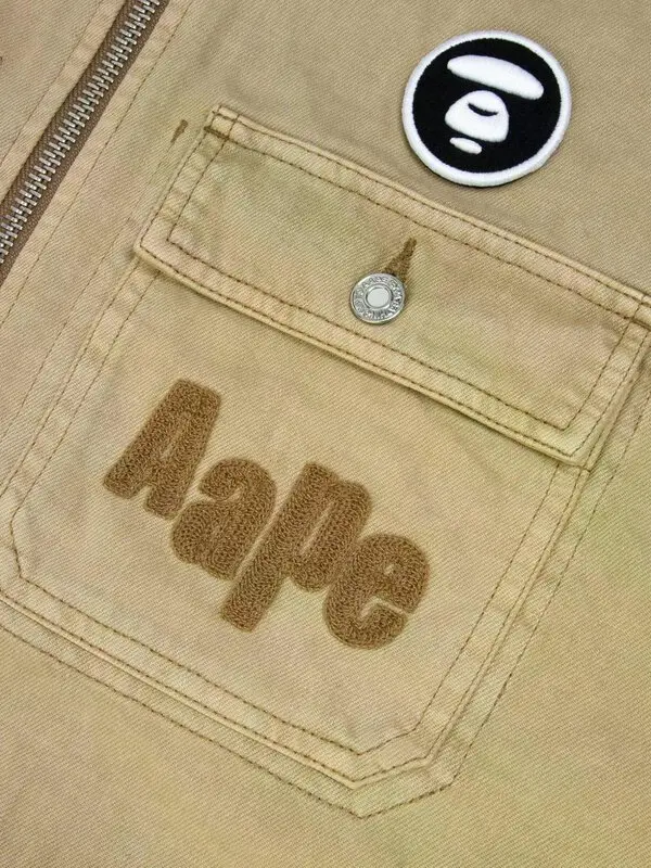 AAPE BY *A BATHING APE Moonface Embroidered Jacket - Neutrals