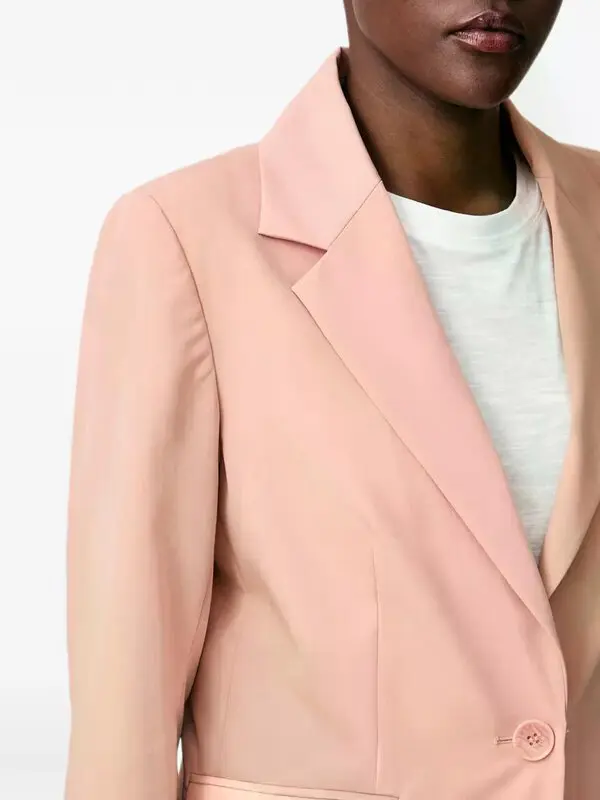 Sisley Single-breasted Notched-lapels Blazer - Pink