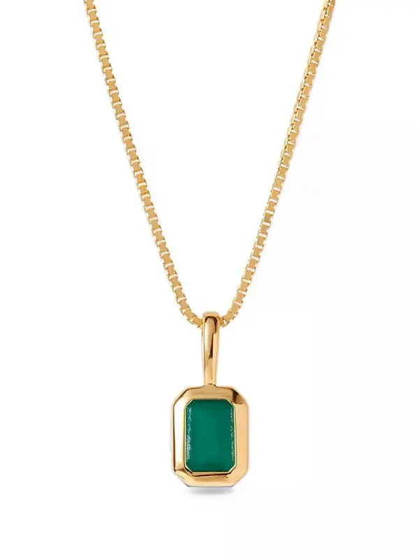 EDGE OF EMBER Deco Birthstone Necklace - Gold