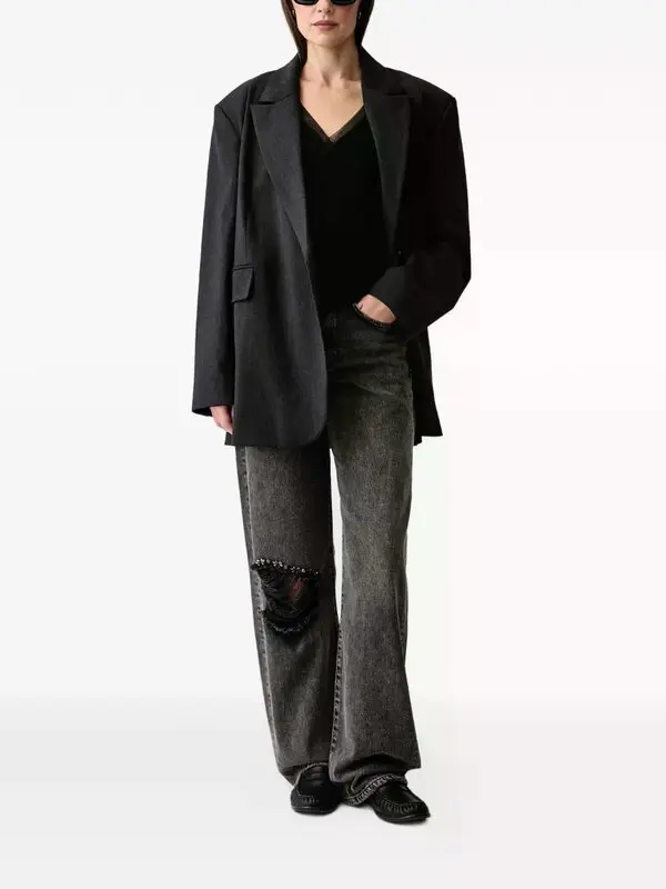 Sisley Embellished Distressed Jeans - Grey
