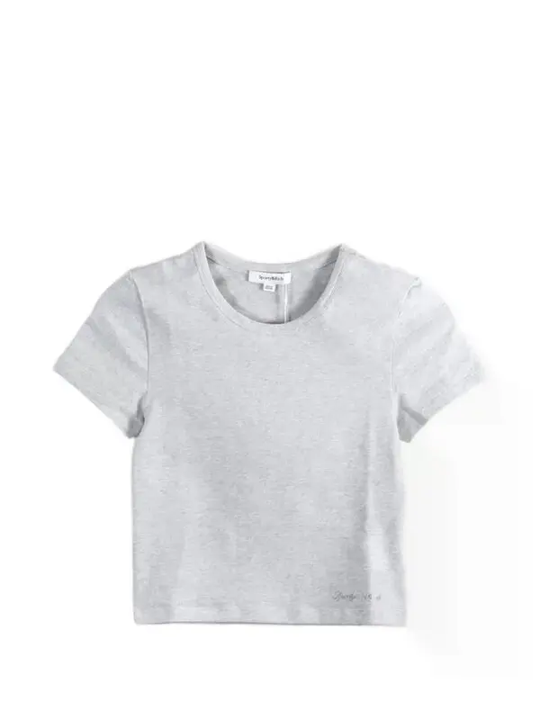 Sporty & Rich Vanessa Logo-embroidered T-shirt - Grey