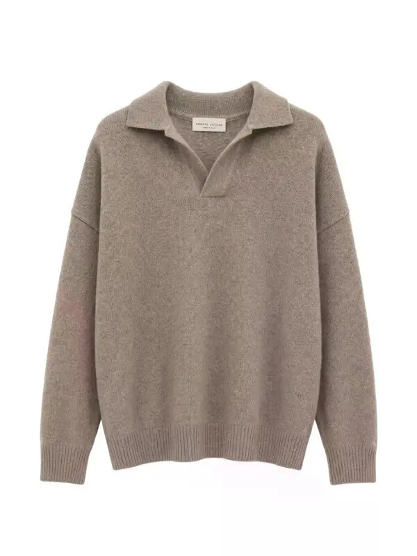 ROBERTO COLLINA Open-collar Dropped-shoulder Sweater