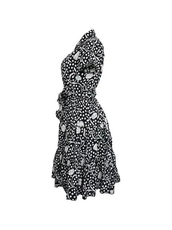 Diane Von Furstenberg Printed Tiered Shirt Dress