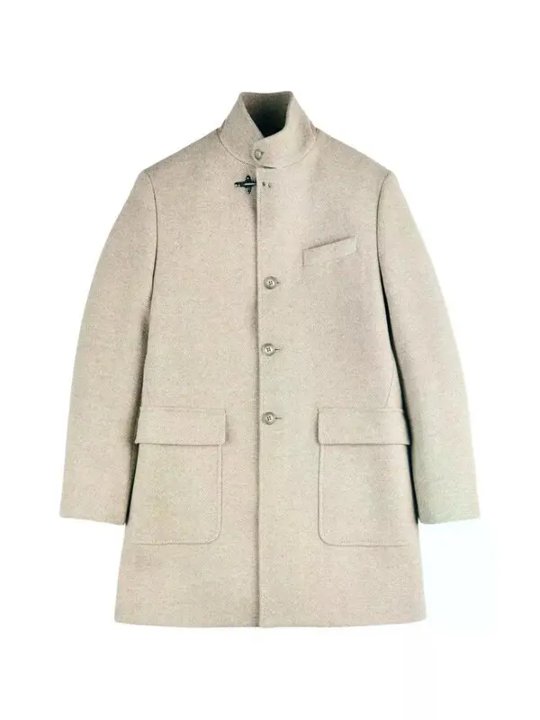 FAY Herringbone-pattern Single-breasted Coat