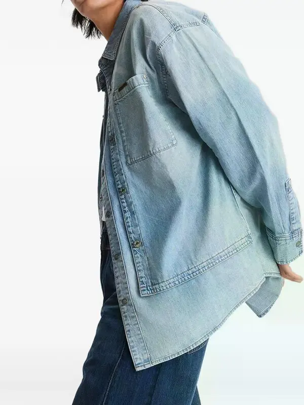 FENG CHEN WANG X Lee Bamboo Laser-print Denim Shirt