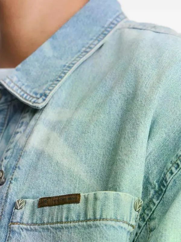 FENG CHEN WANG X Lee Bamboo Laser-print Denim Shirt