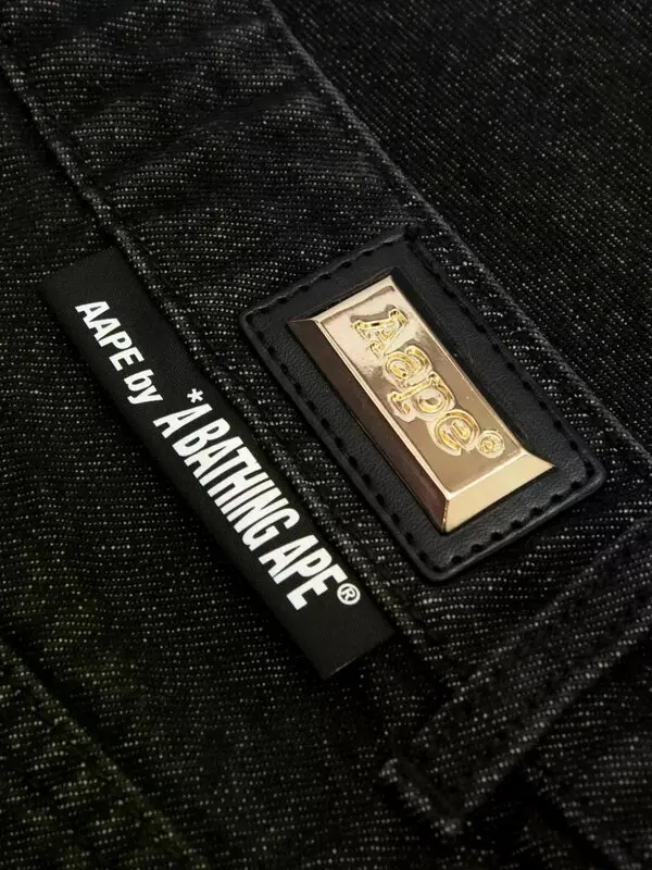 AAPE BY *A BATHING APE Embroidered Rolled-cuff Jeans