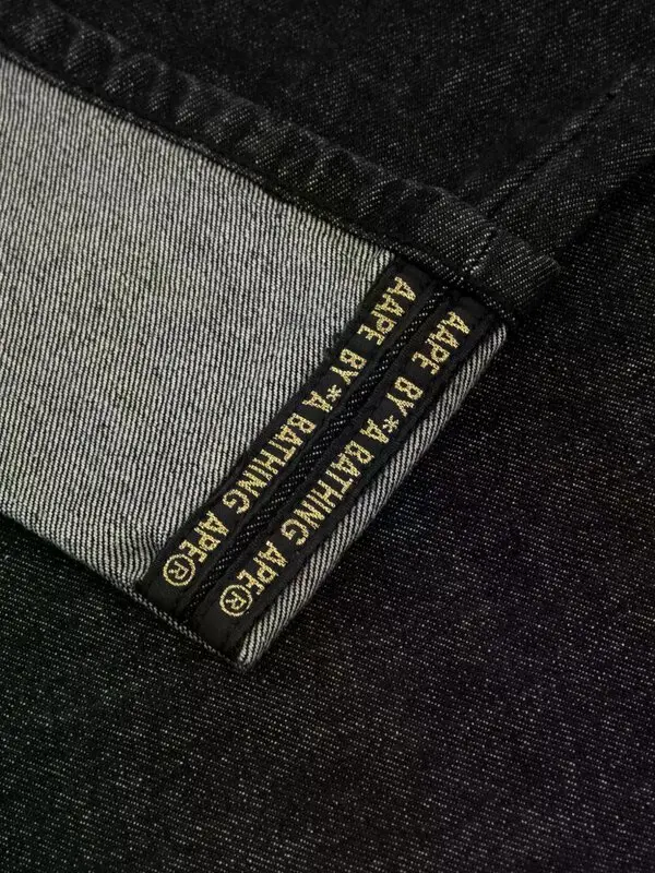 AAPE BY *A BATHING APE Embroidered Rolled-cuff Jeans