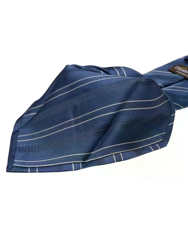 ELIZABETTA Varese Striped Silk Tie - Blue