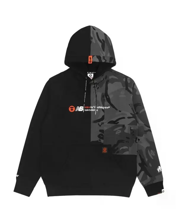 AAPE BY *A BATHING APE X New Balance Camouflage-panelled Hoodie - Black