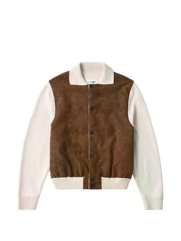 MAISON MARGIELA Contrast Knit Zip-up Jacket