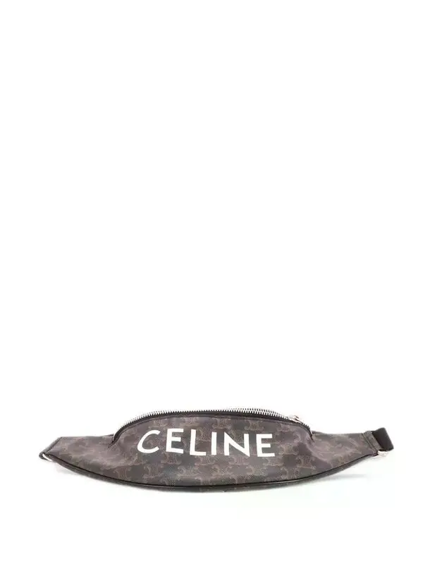 Celine Logo Triomphe Coated Canvas Belt Bag - Brown