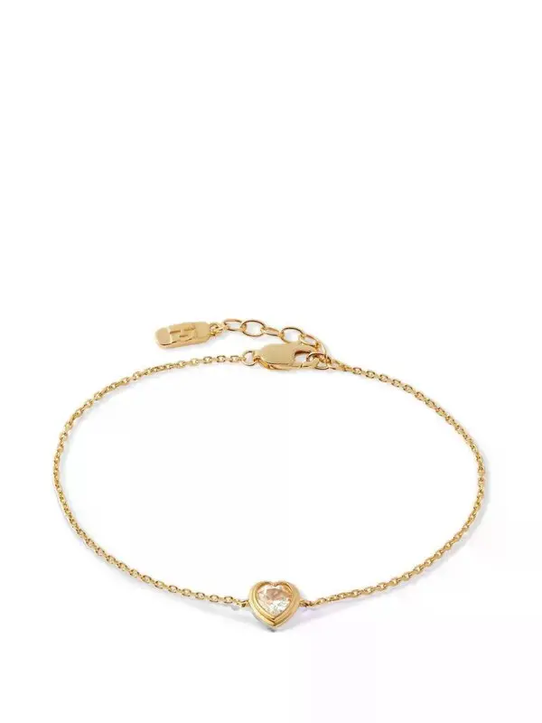 EDGE OF EMBER Heart White Sapphire Bracelet - Gold