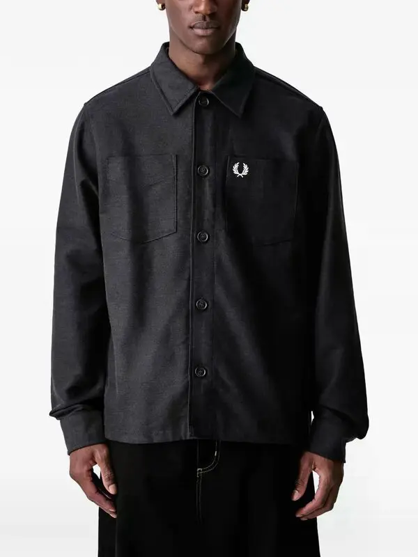 Fred Perry Logo-embroidered Chest-pocket Shirt