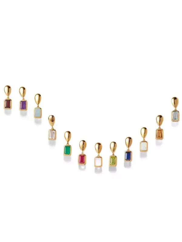 EDGE OF EMBER Pebble Birthstone Drop Earrings