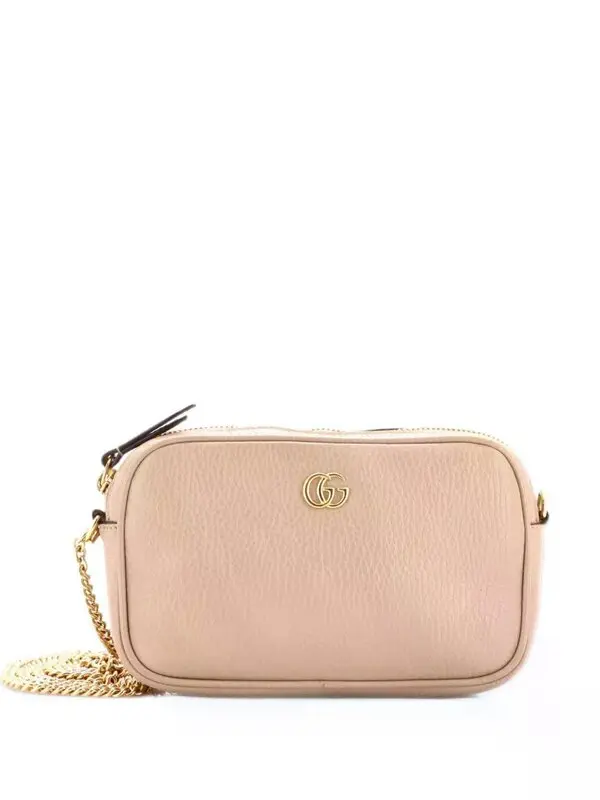 Gucci Gg Marmont Camera Bag Leather Mini Crossbody Bag - Neutrals