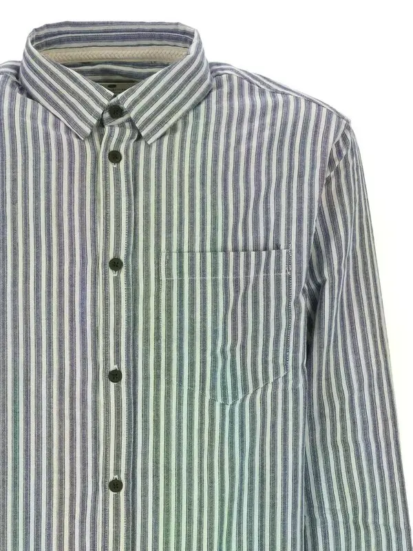 ANERKJENDT Stripe-pattern Patch-pocket Shirt