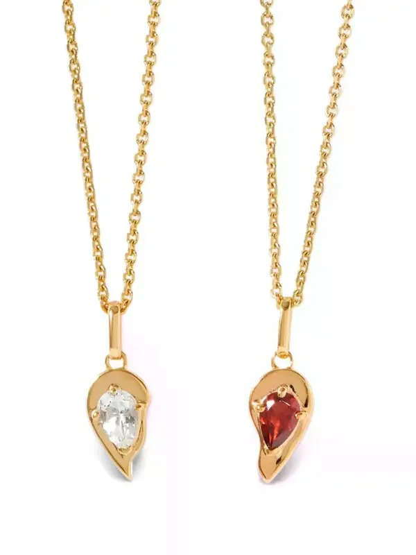 EDGE OF EMBER Toi Et Moi Garnet And Topaz Necklaces