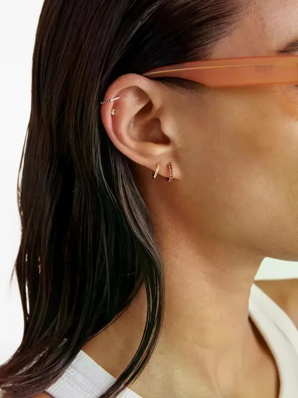 EDGE OF EMBER Ruby Huggie Earrings