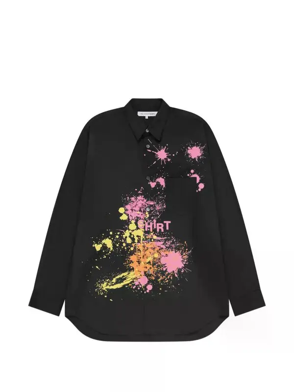 Comme Des Garçons Paint-splatter Longsleeved Shirt