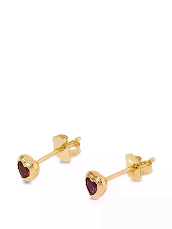 EDGE OF EMBER Heart Ruby Stud Earrings