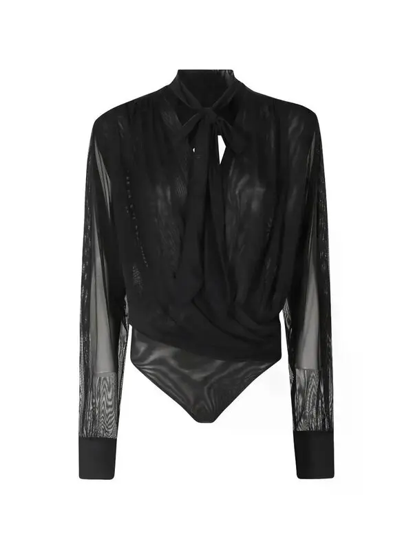 AMAZUIN Keila Pussy-bow Bodysuit - Black