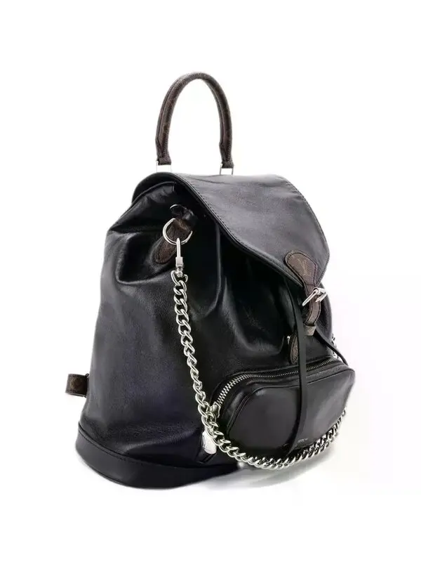 LOUIS VUITTON Montsouris Vibe Leather With Monogram Canvas Pm Backpack