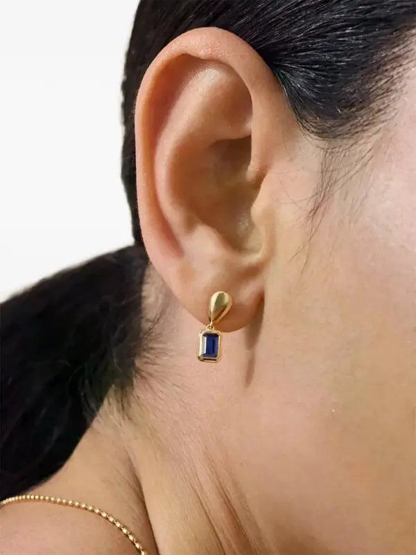 EDGE OF EMBER Pebble Birthstone Drop Earrings - Blue