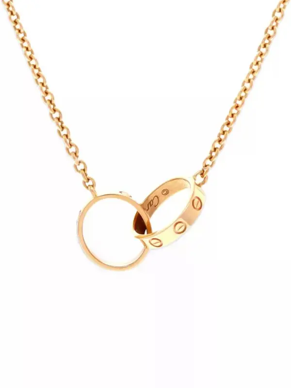 Cartier Love Interlocking 18k Rose Gold Necklace