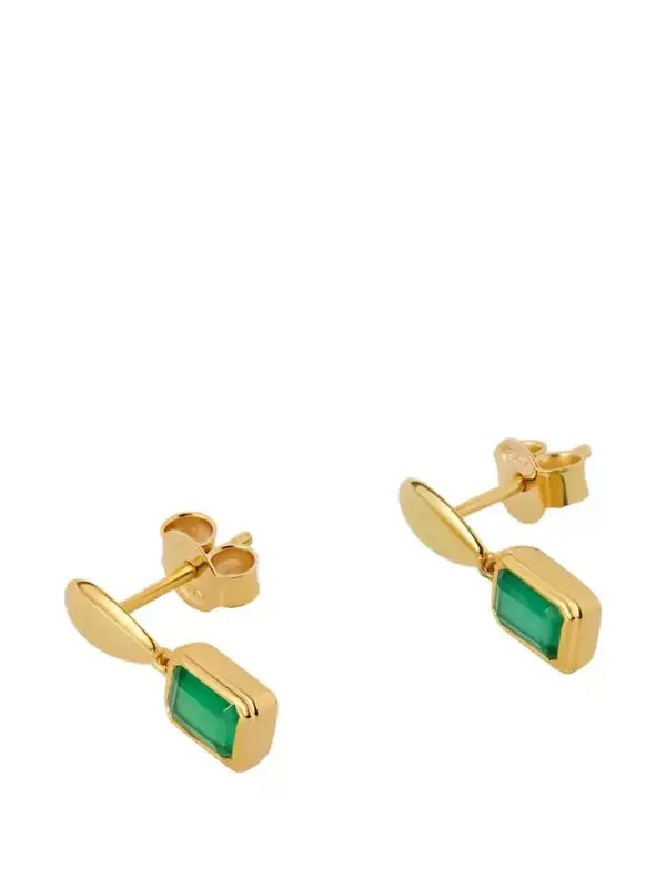EDGE OF EMBER Pebble Birthstone Drop Earrings - Green