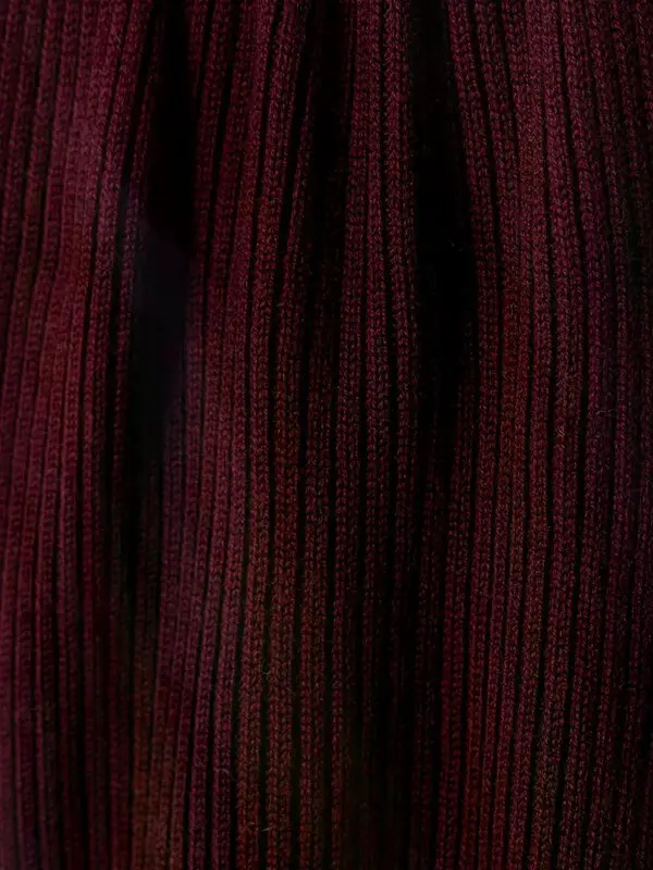 MOS MOSH Mmtova Ribbed-knit Logo-plaque Scarf - Red