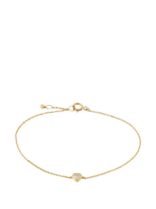 EDGE OF EMBER Heart White Sapphire Bracelet - Gold