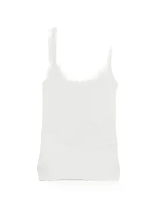 Max Mara Ribbed-knit Scoop-neck Top - White