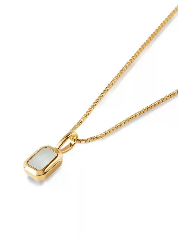 EDGE OF EMBER Deco Birthstone Aquamarine Necklace