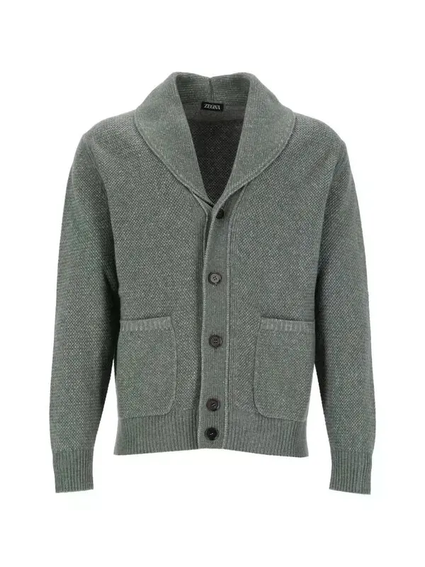 Zegna Light And Grey Mélange Cashmere And Wool Jacket