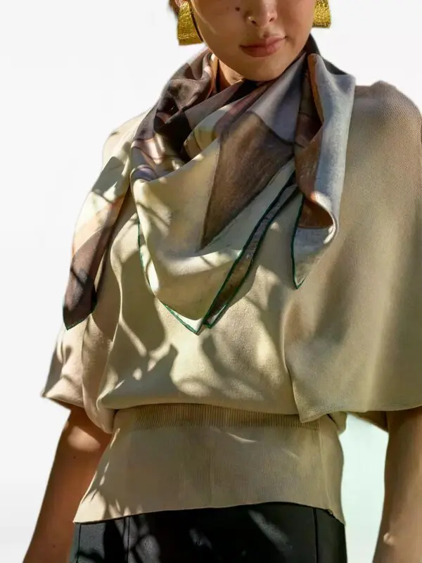 ELIZABETTA Dani Geometric-print Scarf - Brown