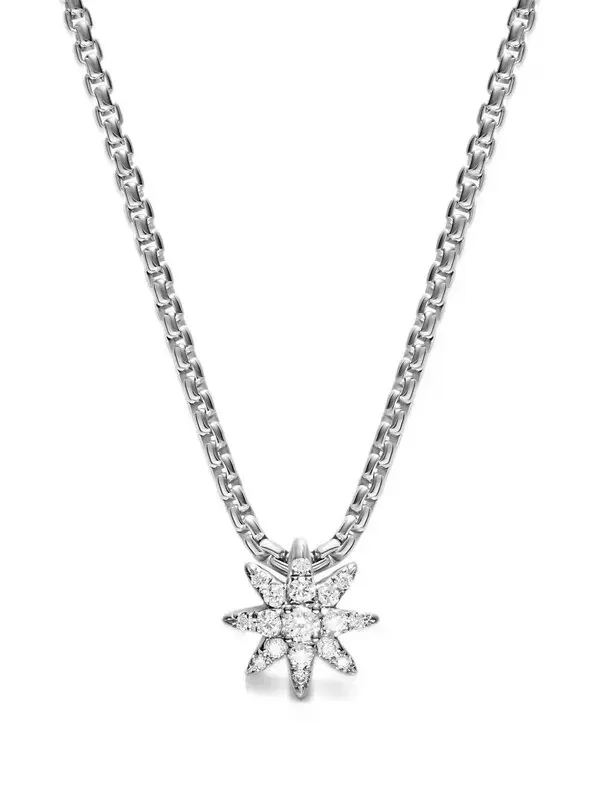 David Yurman Starbust Diamond Necklace - Silver