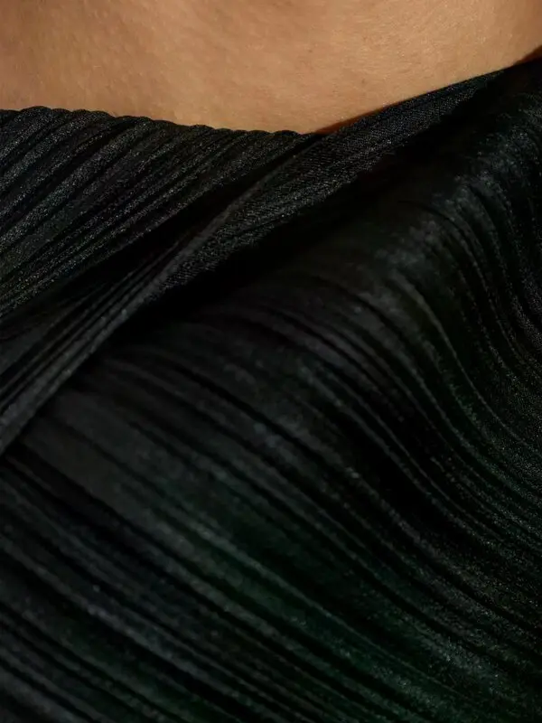 Issey Miyake Asymmetric Pleated Top