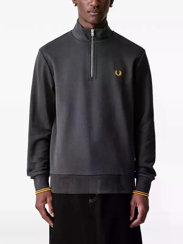 Fred Perry Quarter-zip Embroidered-logo Sweater