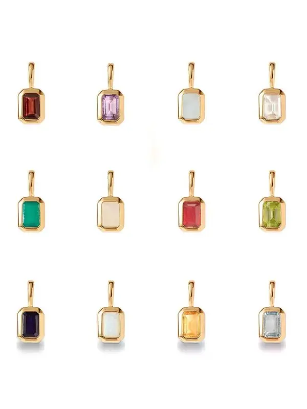 EDGE OF EMBER Deco Birthstone Pedirot Necklace