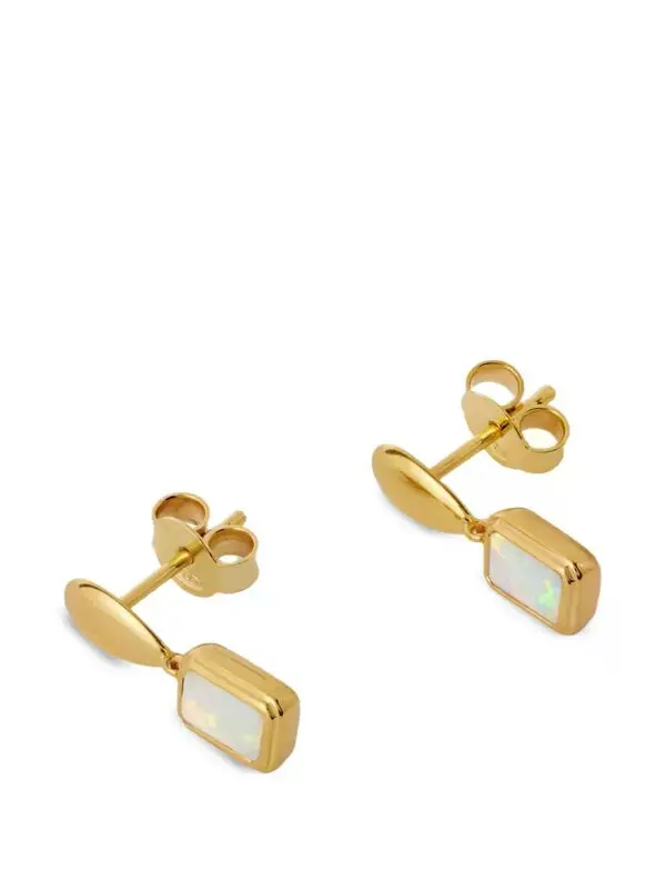 EDGE OF EMBER Pebble Birthstone Drop Earrings - Neutrals